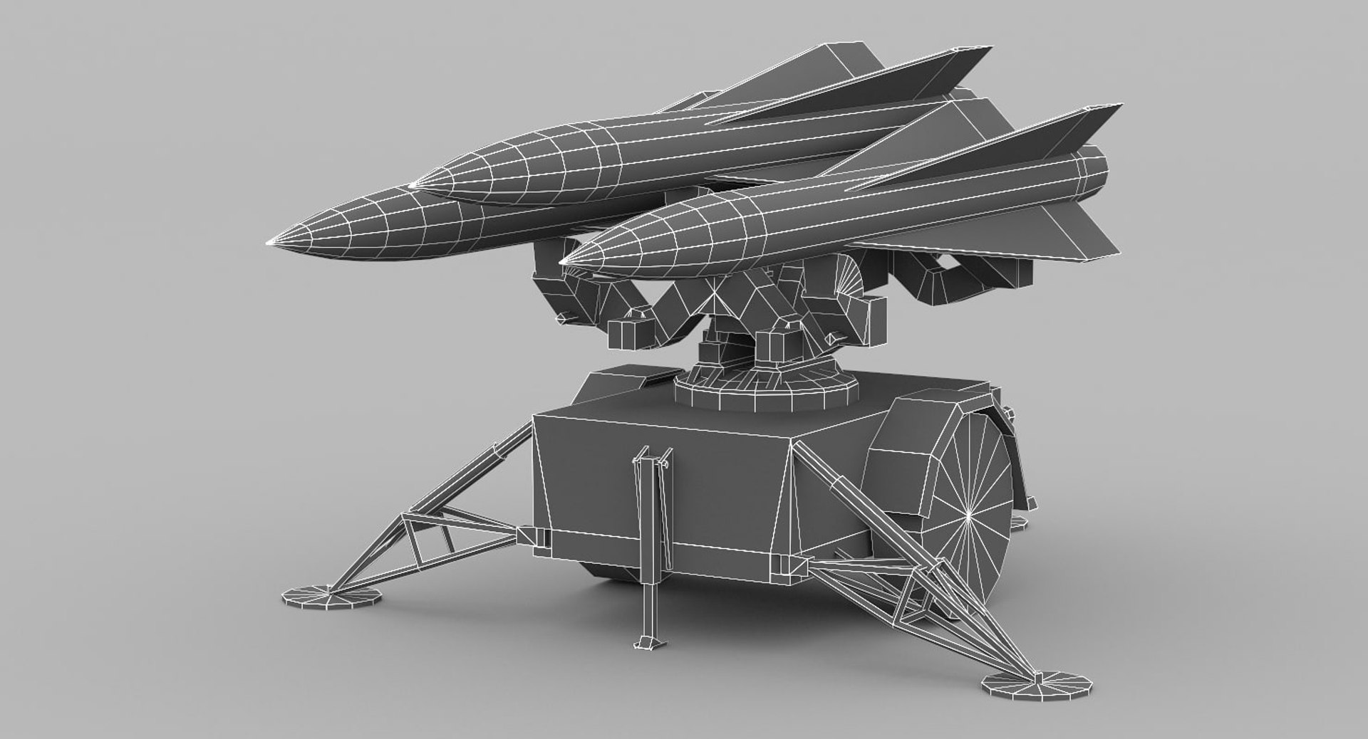 Low-poly Hawk Missile Launcher Max