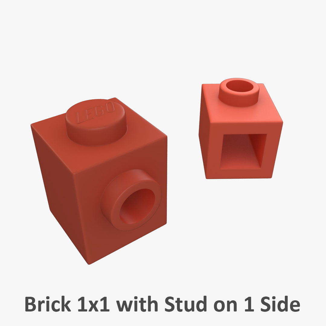 lego bricks 1x1 3d model