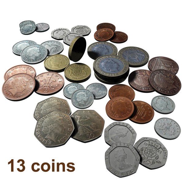 pack coins 3d model