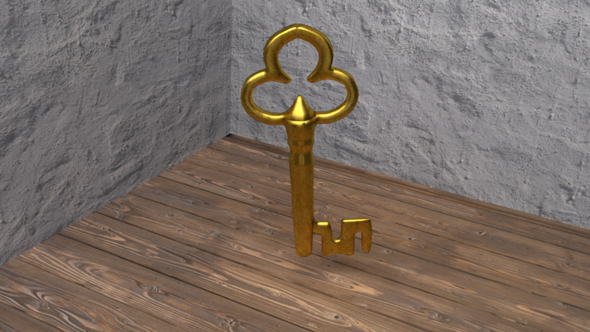 Golden skeleton key 3D model - TurboSquid 1192033