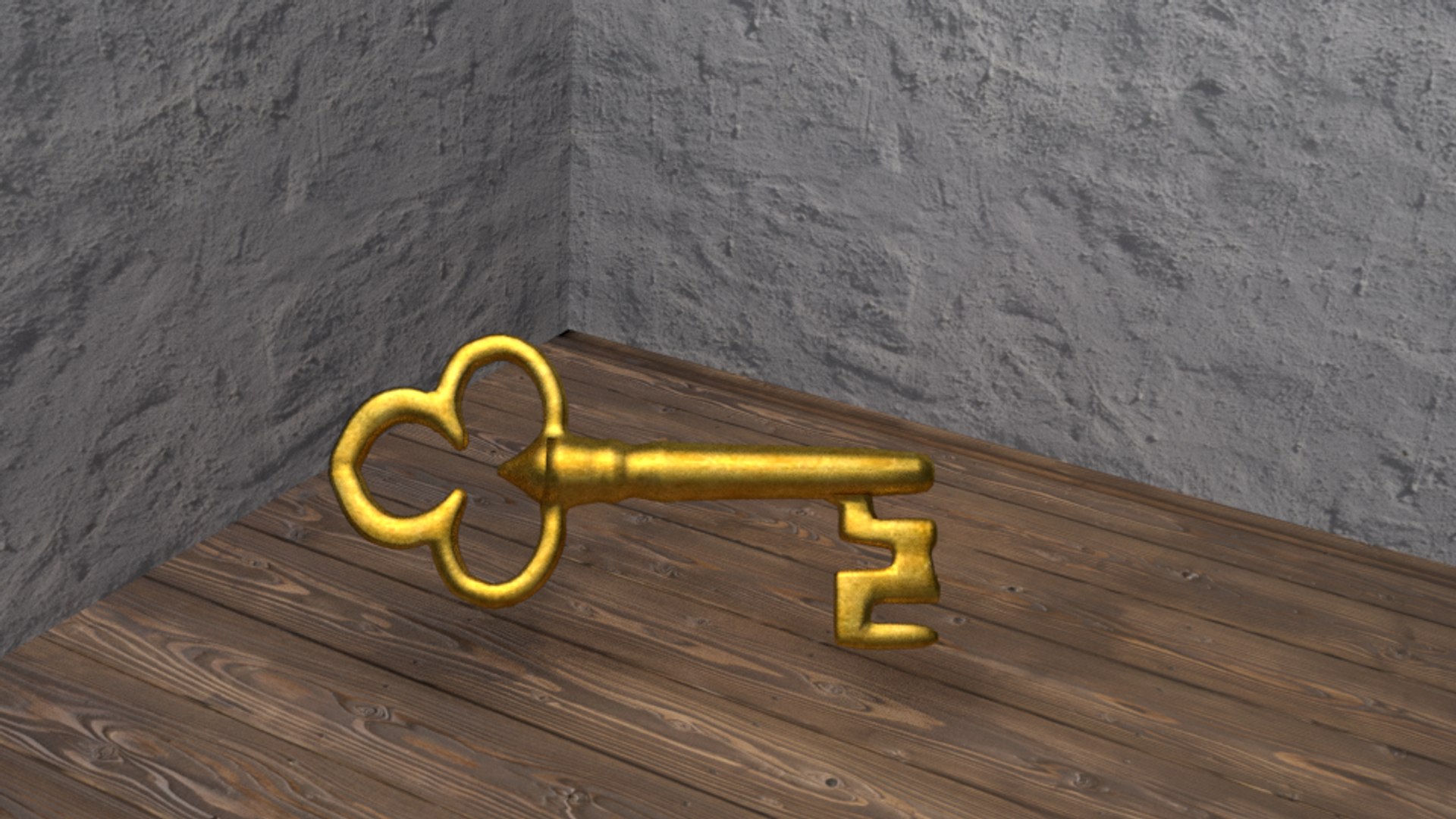 Golden skeleton key 3D model - TurboSquid 1192033