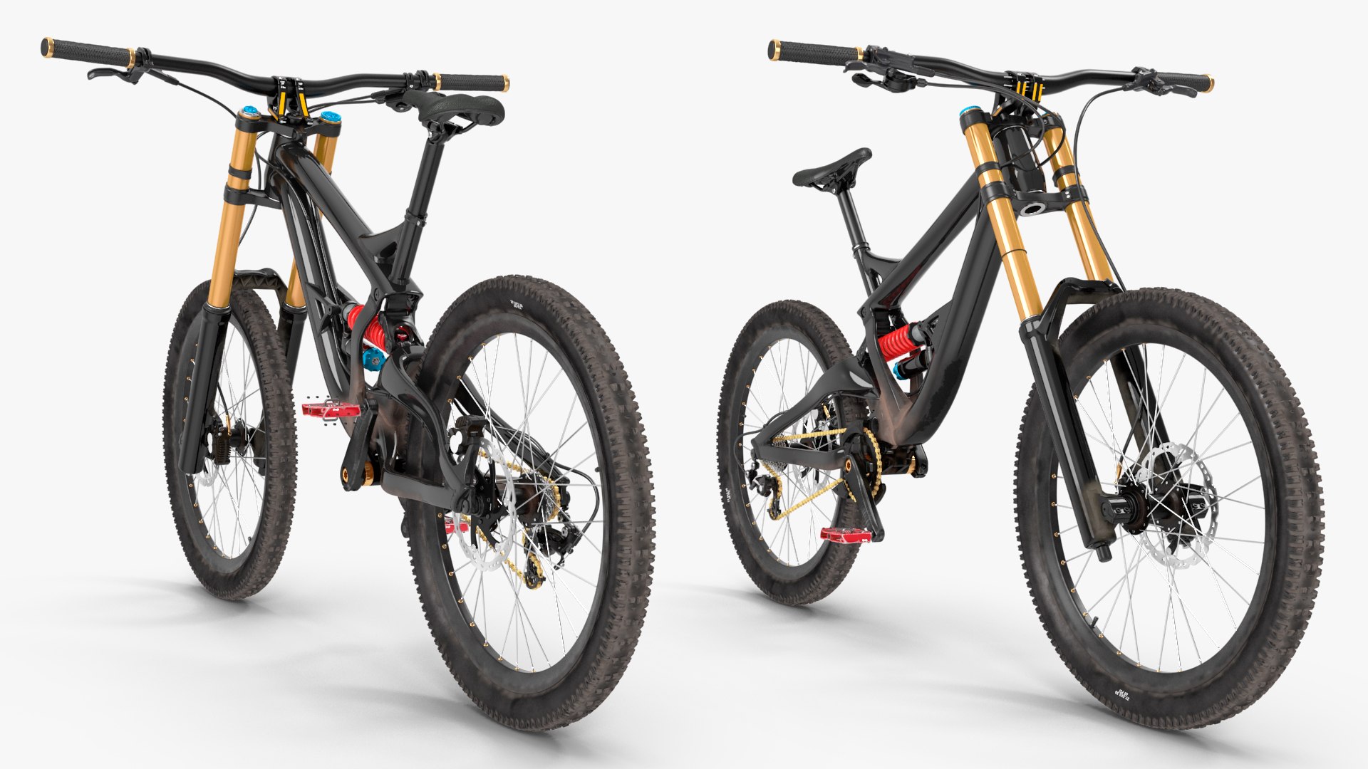 Mountain Bike With Full Suspension Rigged 3D Model - TurboSquid 2335600