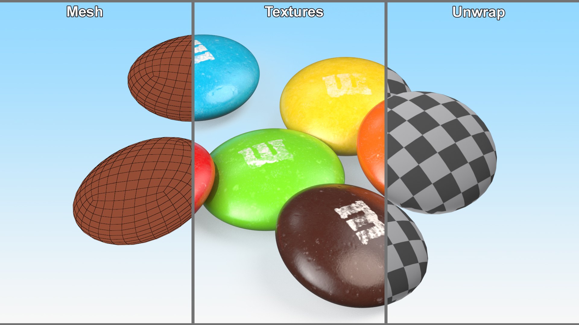 Multicolored M And Ms Candies 3D Model - TurboSquid 2269845