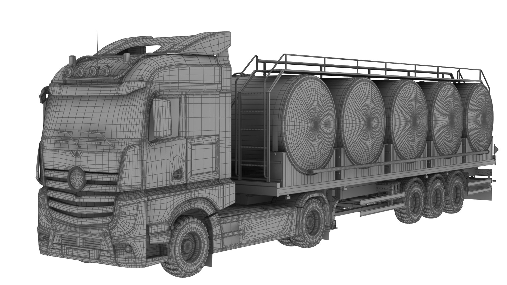 3D Model Milk Trailer With Truck - TurboSquid 2277977