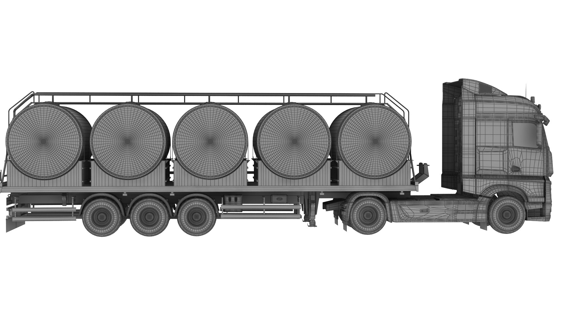 3D Model Milk Trailer With Truck - TurboSquid 2277977