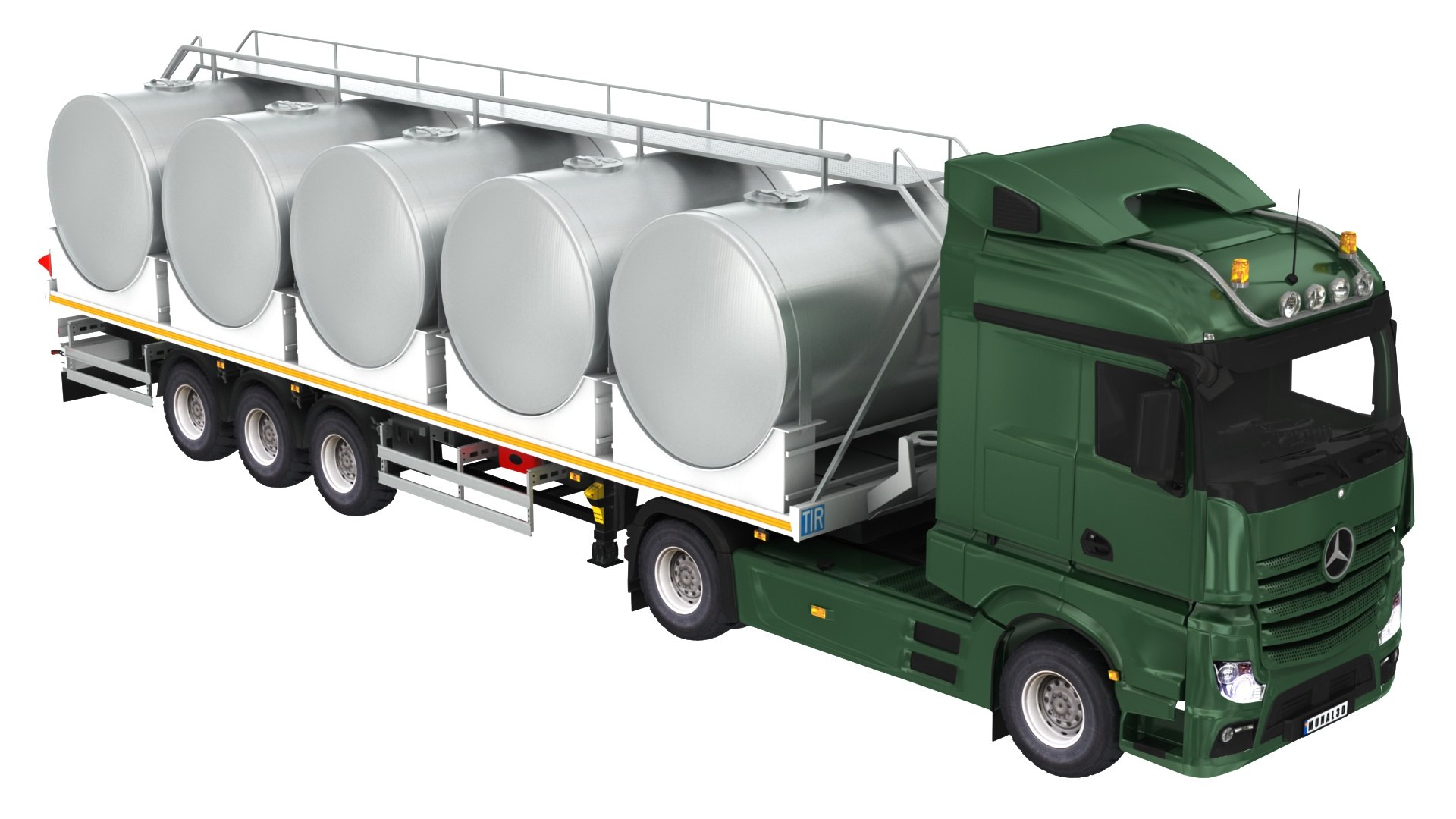 3D Model Milk Trailer With Truck - TurboSquid 2277977