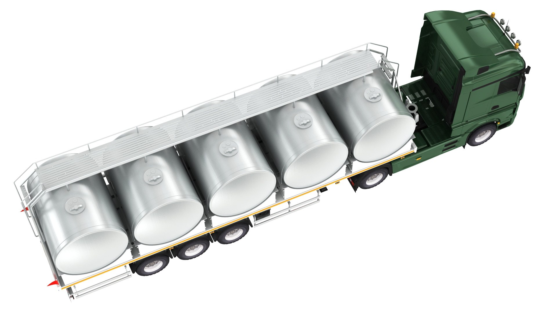 3D Model Milk Trailer With Truck - TurboSquid 2277977