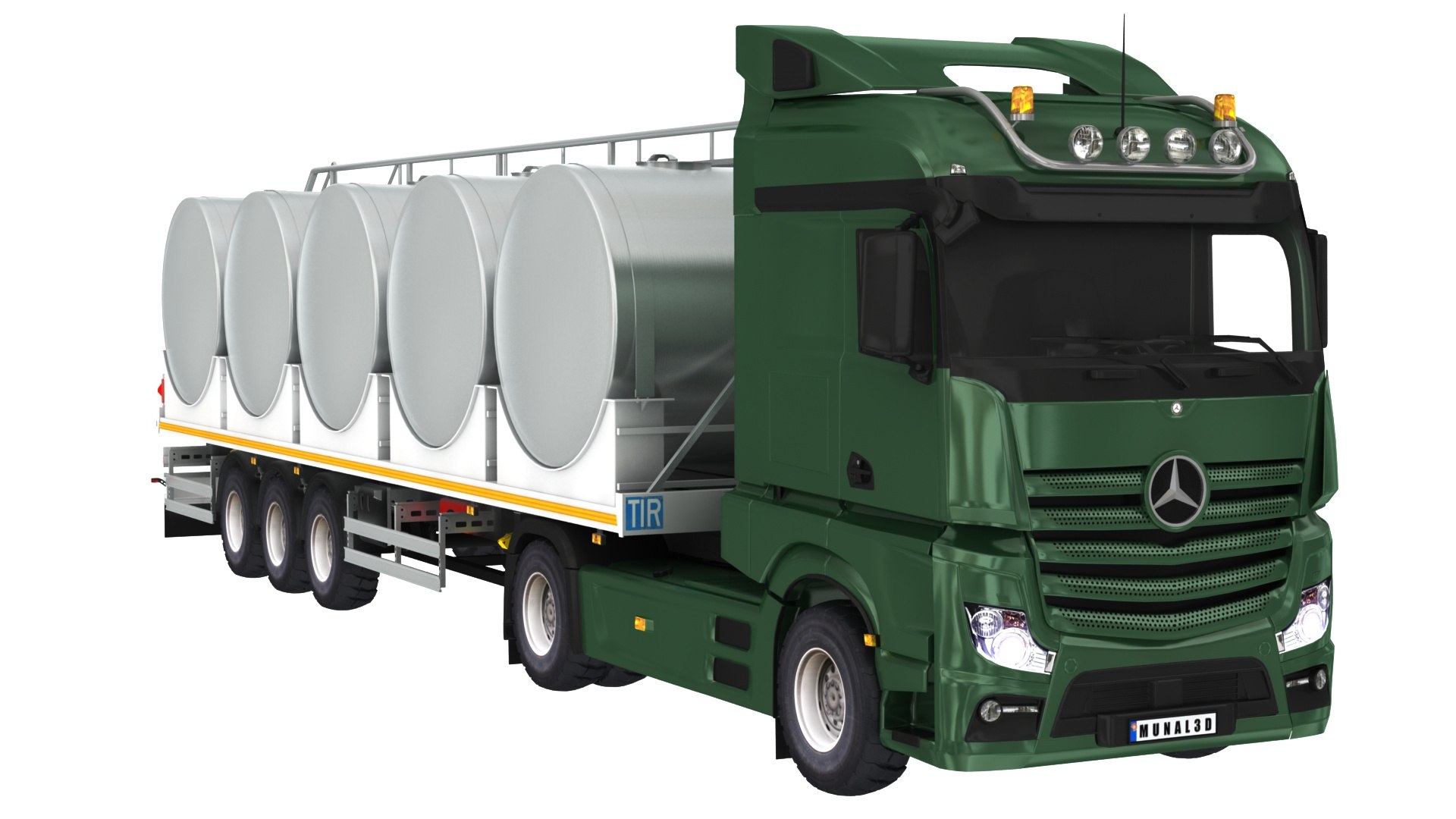3D Model Milk Trailer With Truck - TurboSquid 2277977