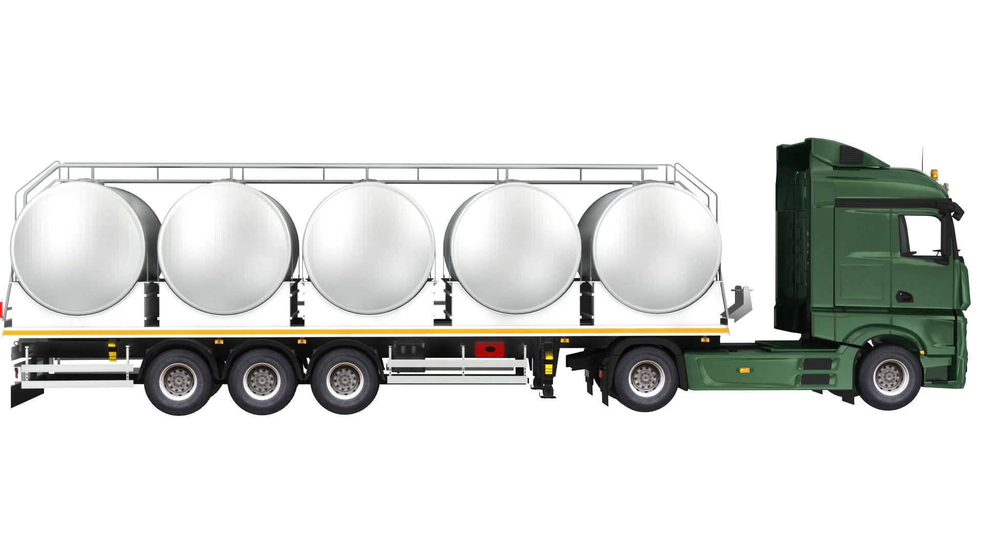 3D Model Milk Trailer With Truck - TurboSquid 2277977