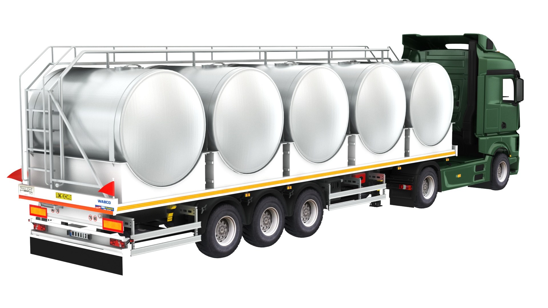 3D Model Milk Trailer With Truck - TurboSquid 2277977