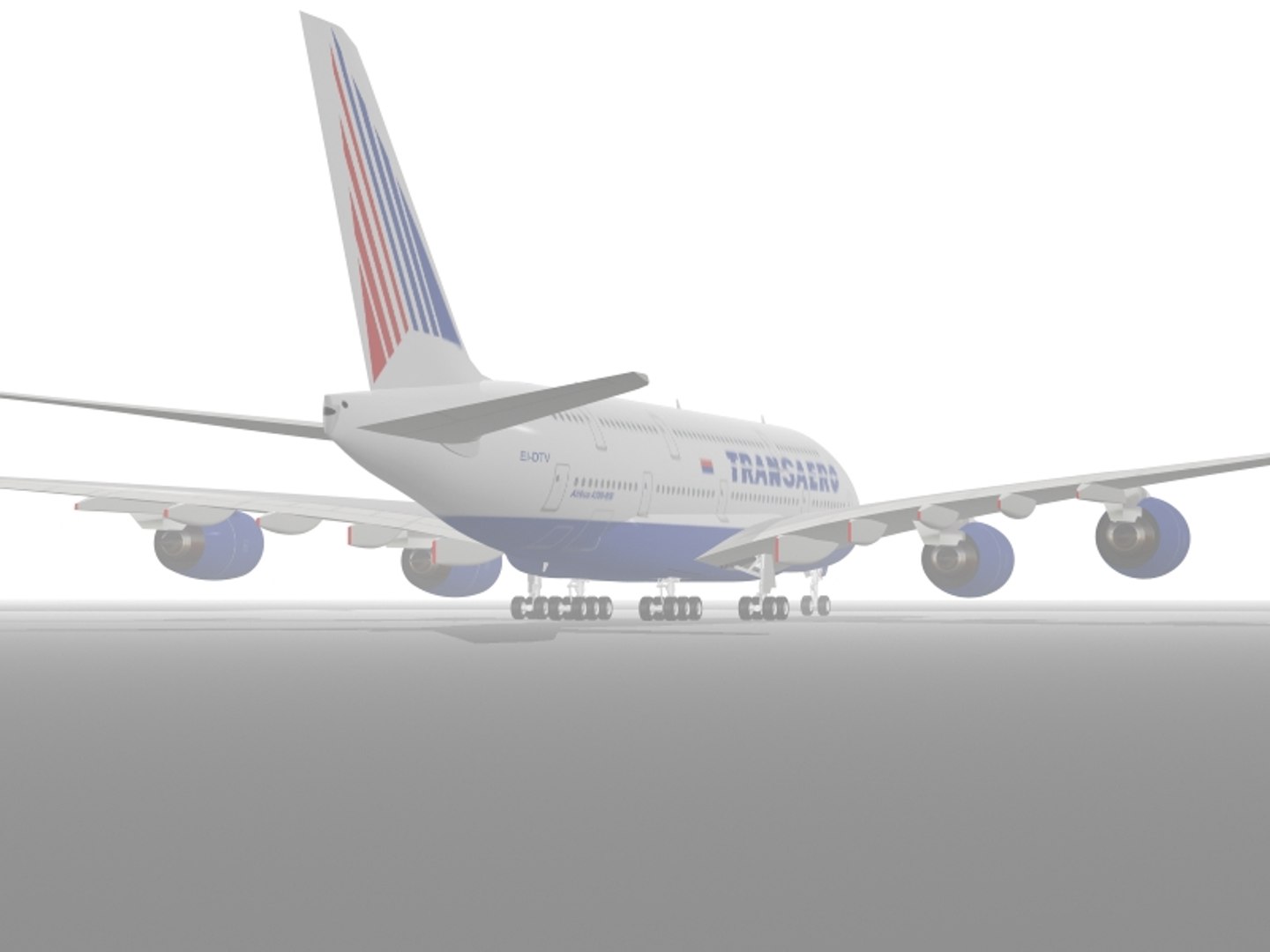 Airbus A380-800 Transaero Airlines 3d Max
