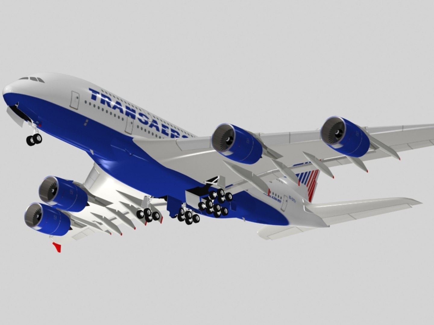 Airbus A380-800 Transaero Airlines 3d Max