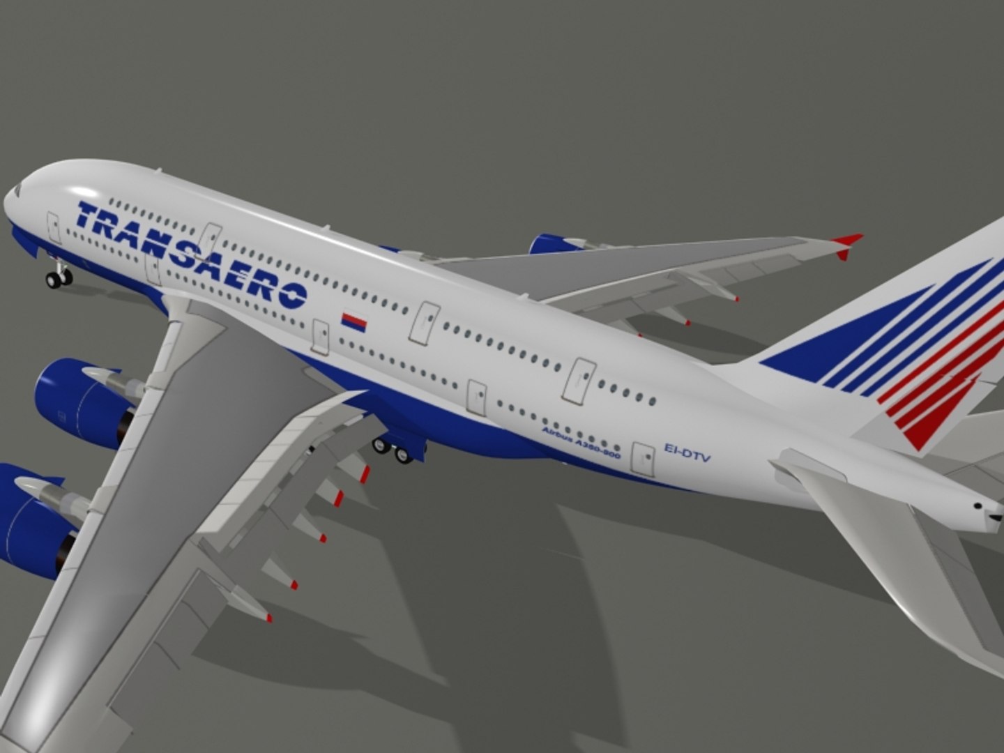 Airbus A380-800 Transaero Airlines 3d Max