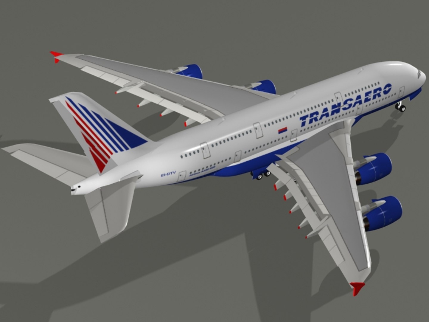 Airbus A380-800 Transaero Airlines 3d Max