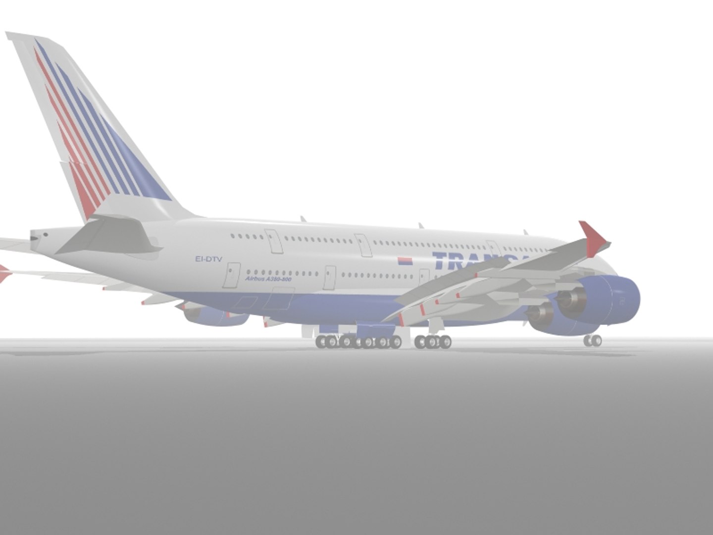 Airbus A380-800 Transaero Airlines 3d Max