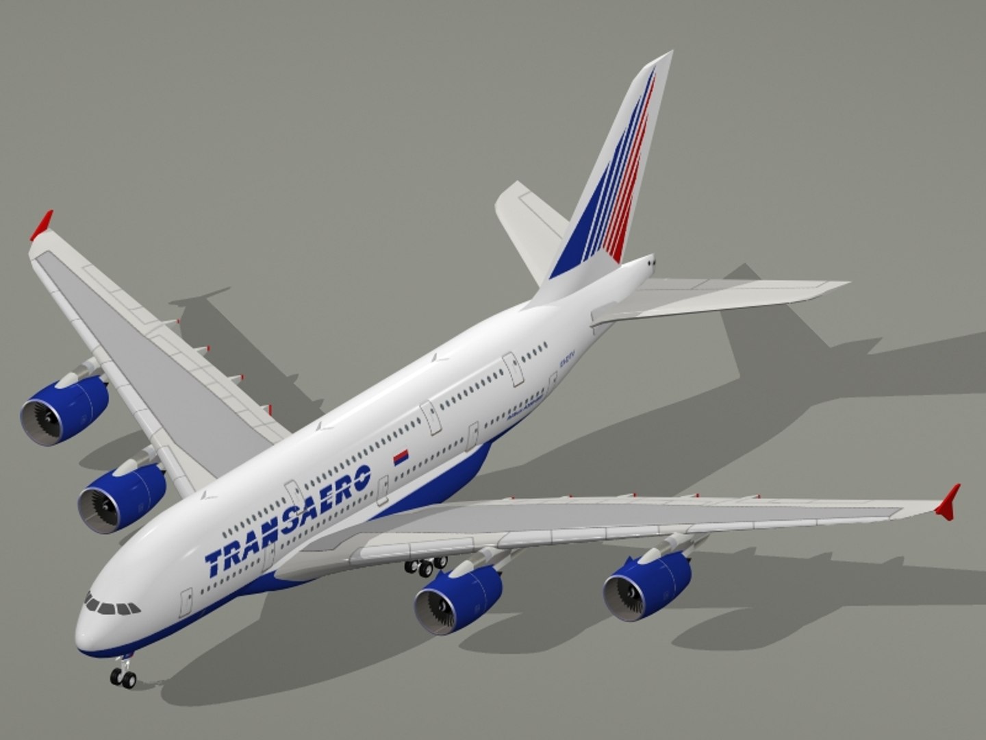 Airbus A380-800 Transaero Airlines 3d Max
