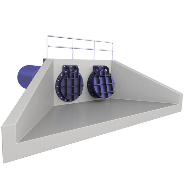 Concrete Sewer Storm Outlet Flap Gate 3 3D - TurboSquid 1979951