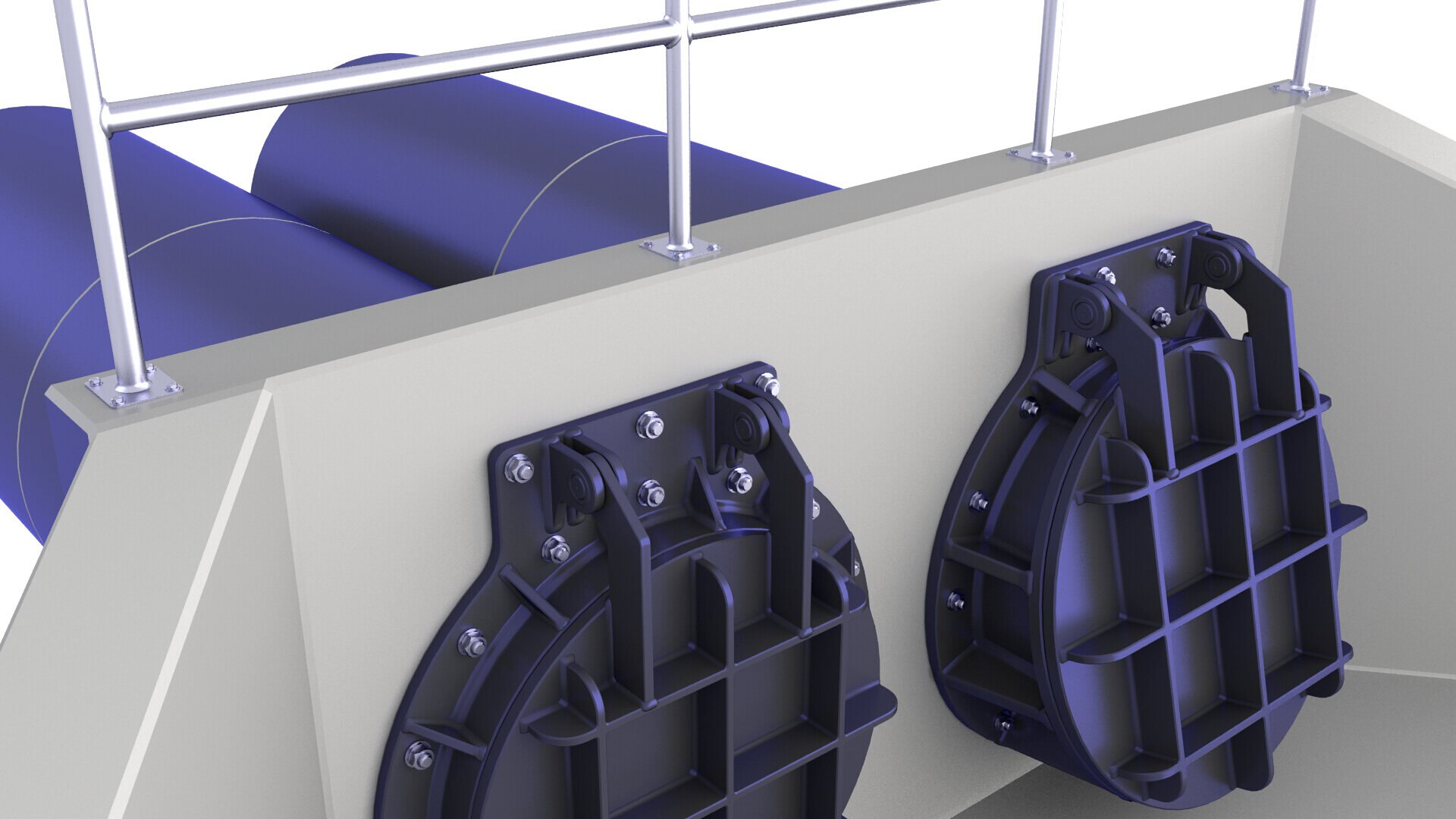 Concrete Sewer Storm Outlet Flap Gate 3 3D - TurboSquid 1979951