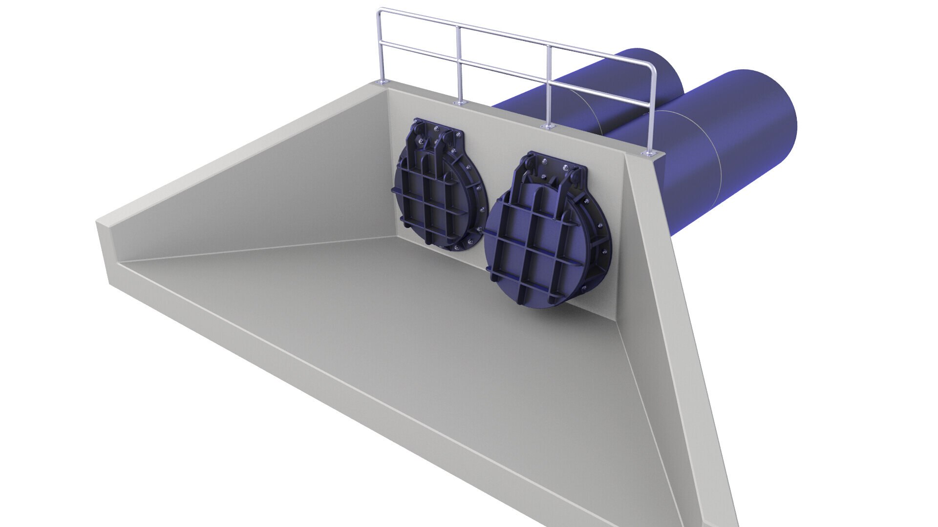 Concrete Sewer Storm Outlet Flap Gate 3 3D - TurboSquid 1979951