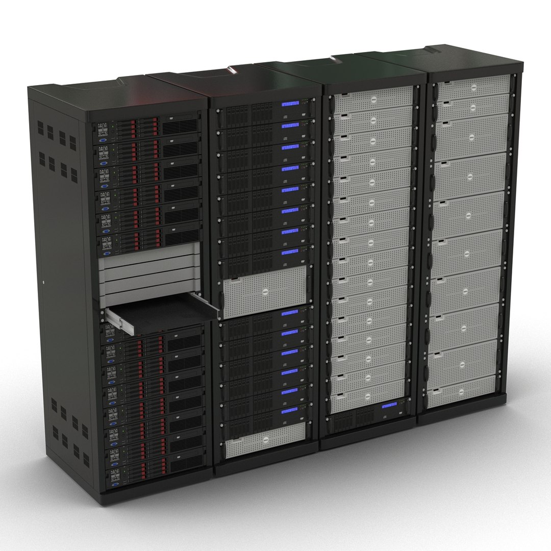 Dell Server Racks Set 3d Model