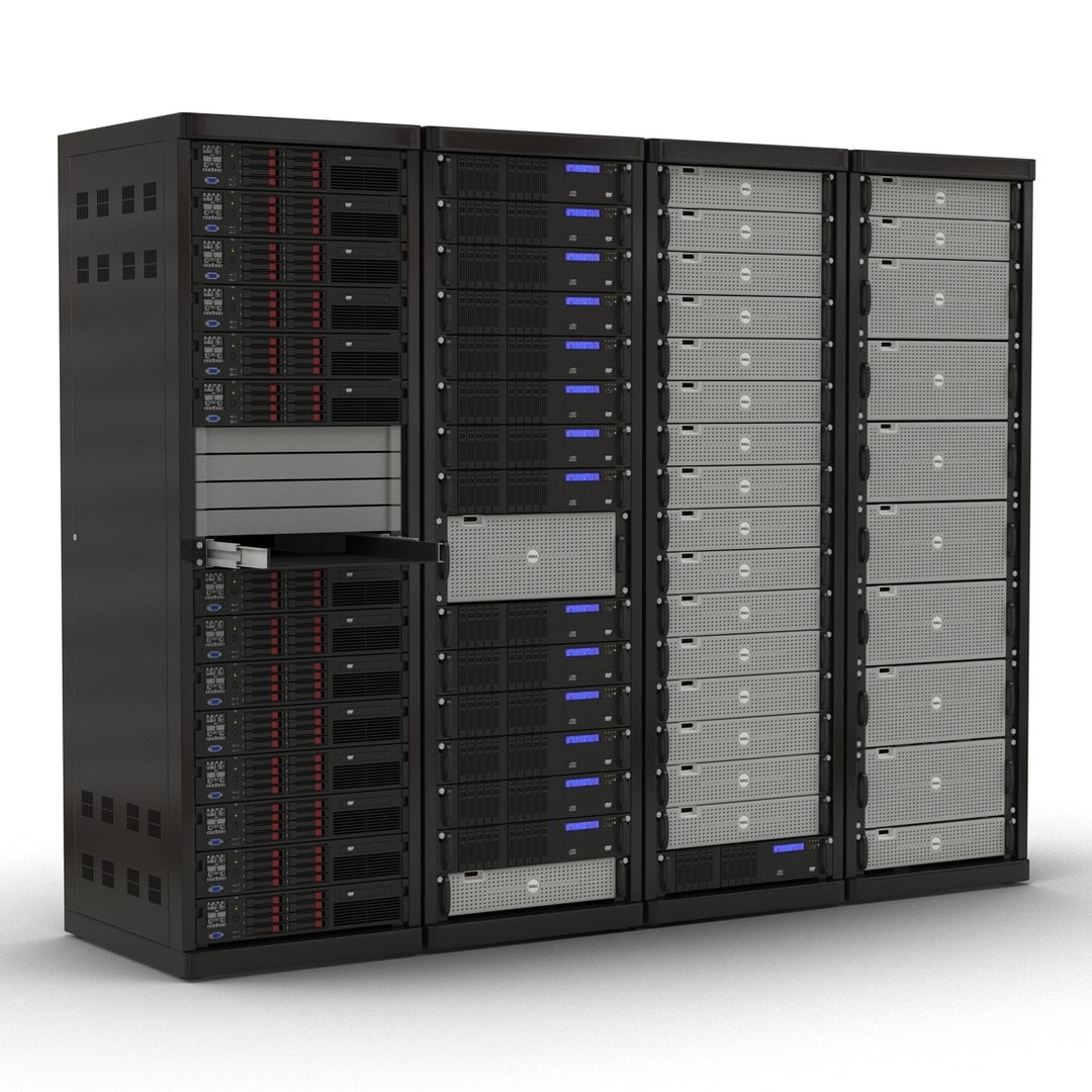 Dell Server Racks Set 3d Model