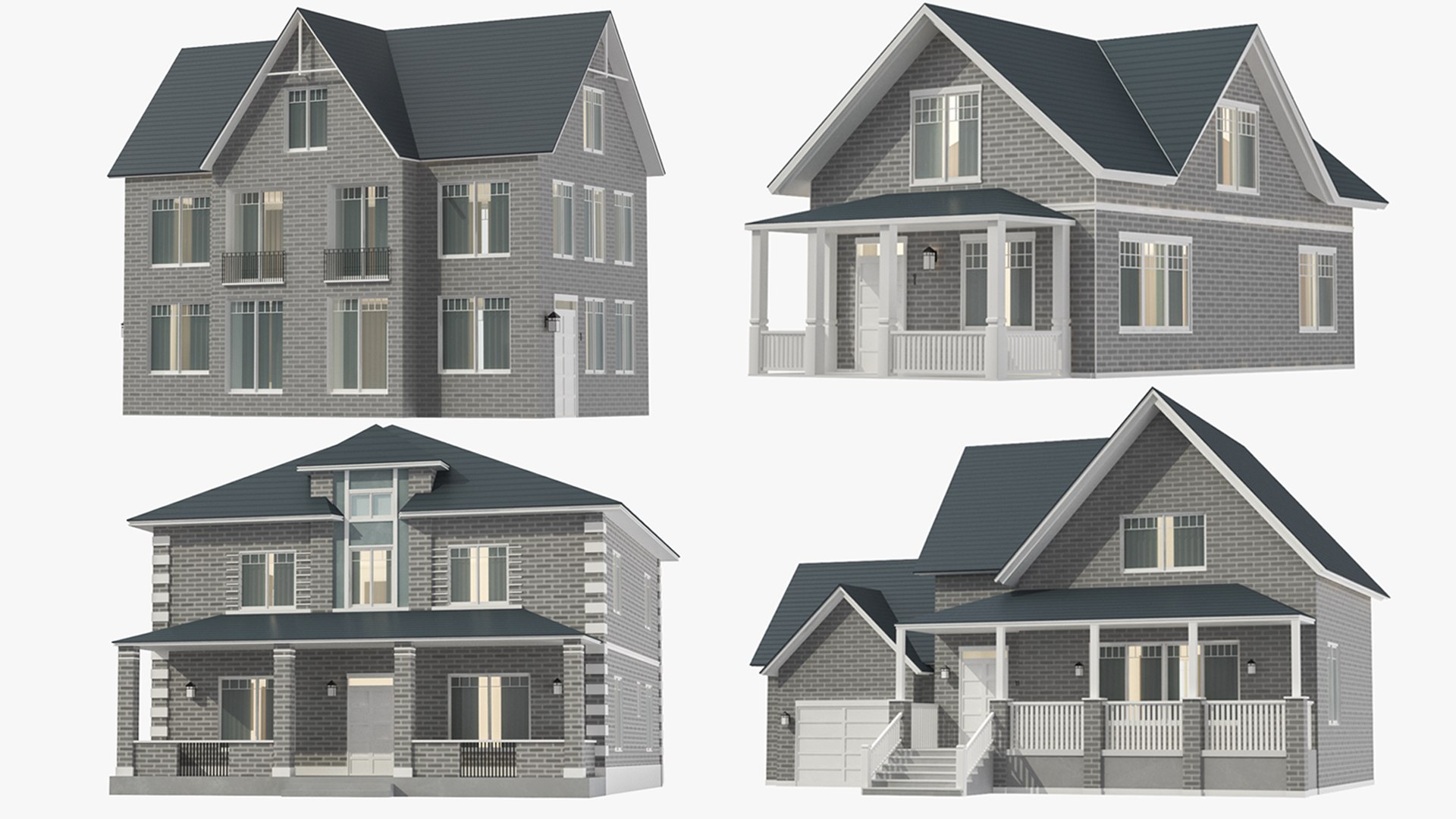 Classic Houses Collection 02 Model - TurboSquid 1778089