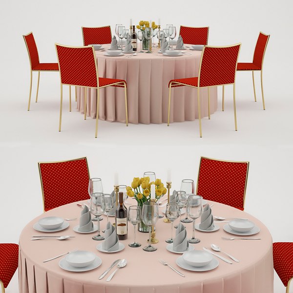 Free 3D set dinner table 1 model - TurboSquid 1248545