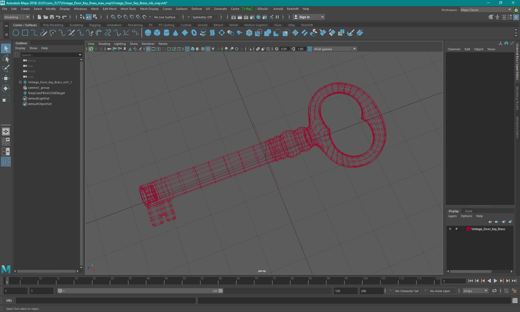 3D Model Simple Door Key Gold - TurboSquid 2327204