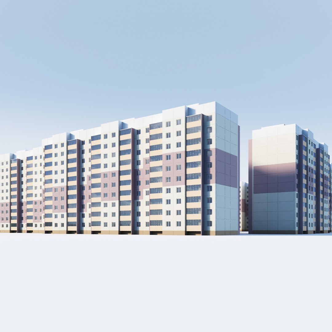 3d model of building residential module