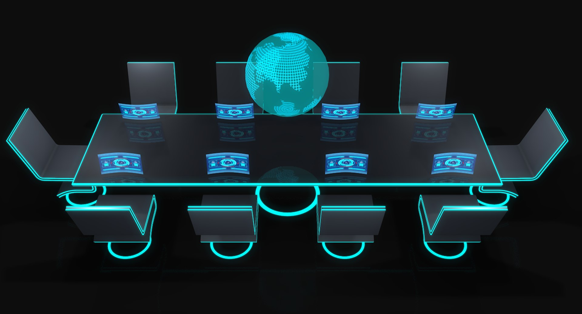 Sci Fi Conference Table 3D - TurboSquid 1569381