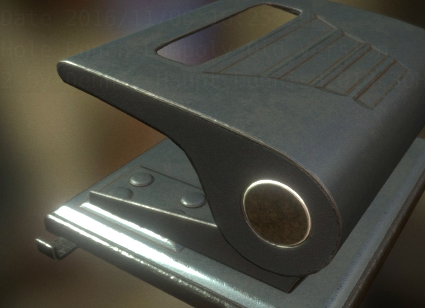 3d Model Hole Punch Rigged Old