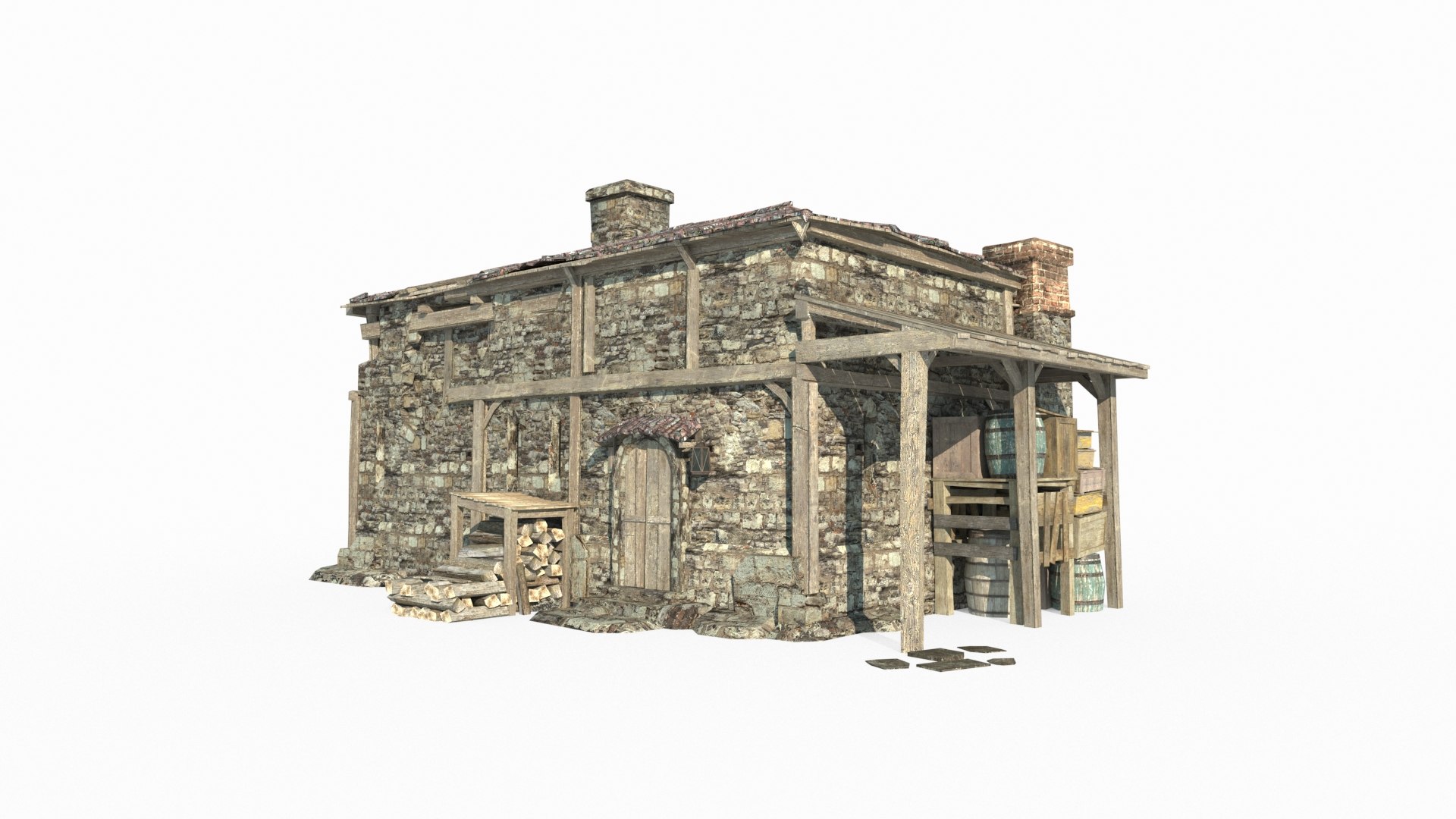 Ancient Stone Houses 3D Model - TurboSquid 2172581