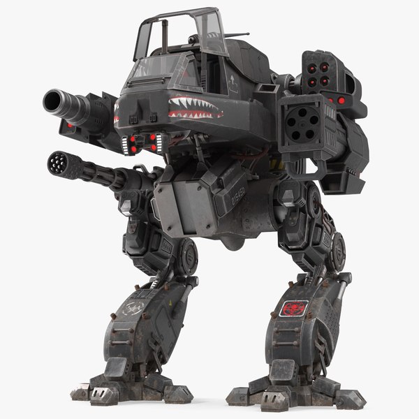 modelo 3d Robot negro andante desgastado vacío aparejado - TurboSquid 2121954