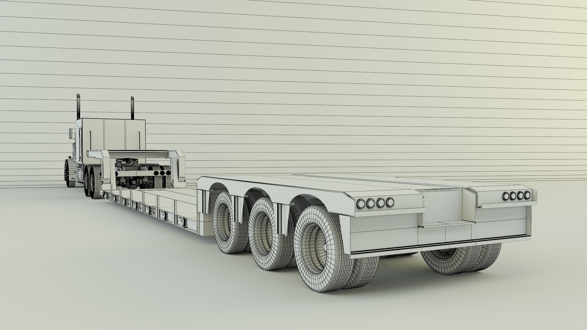 Truck 3ax Lowbed Trailer 3D Model - TurboSquid 2395209