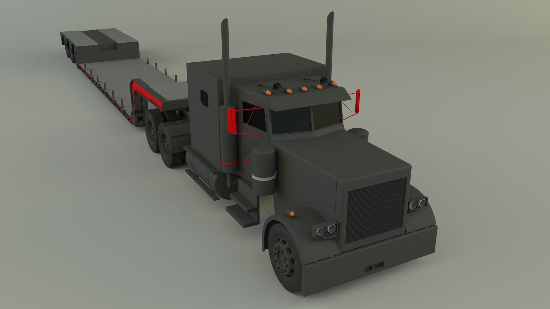 Truck 3ax Lowbed Trailer 3D Model - TurboSquid 2395209