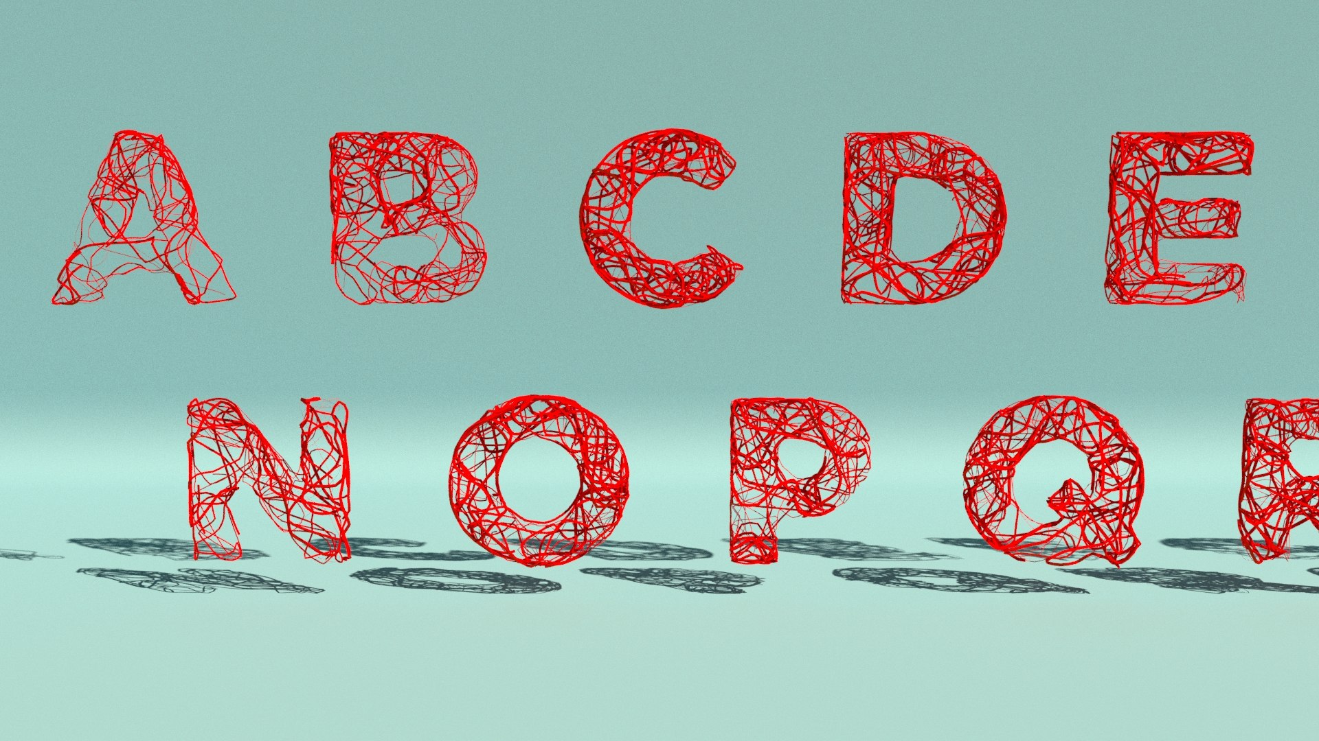 3d Alphabet Splines Model