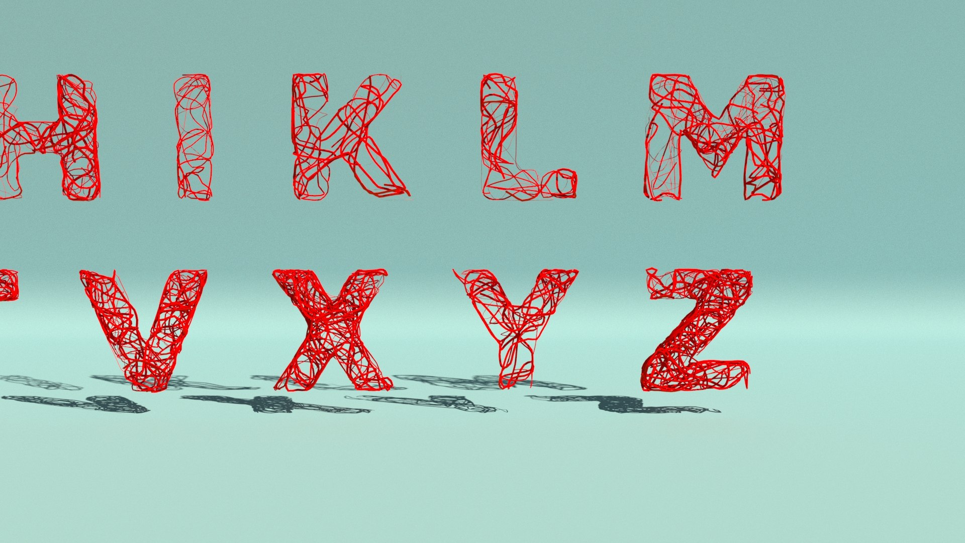 3d Alphabet Splines Model