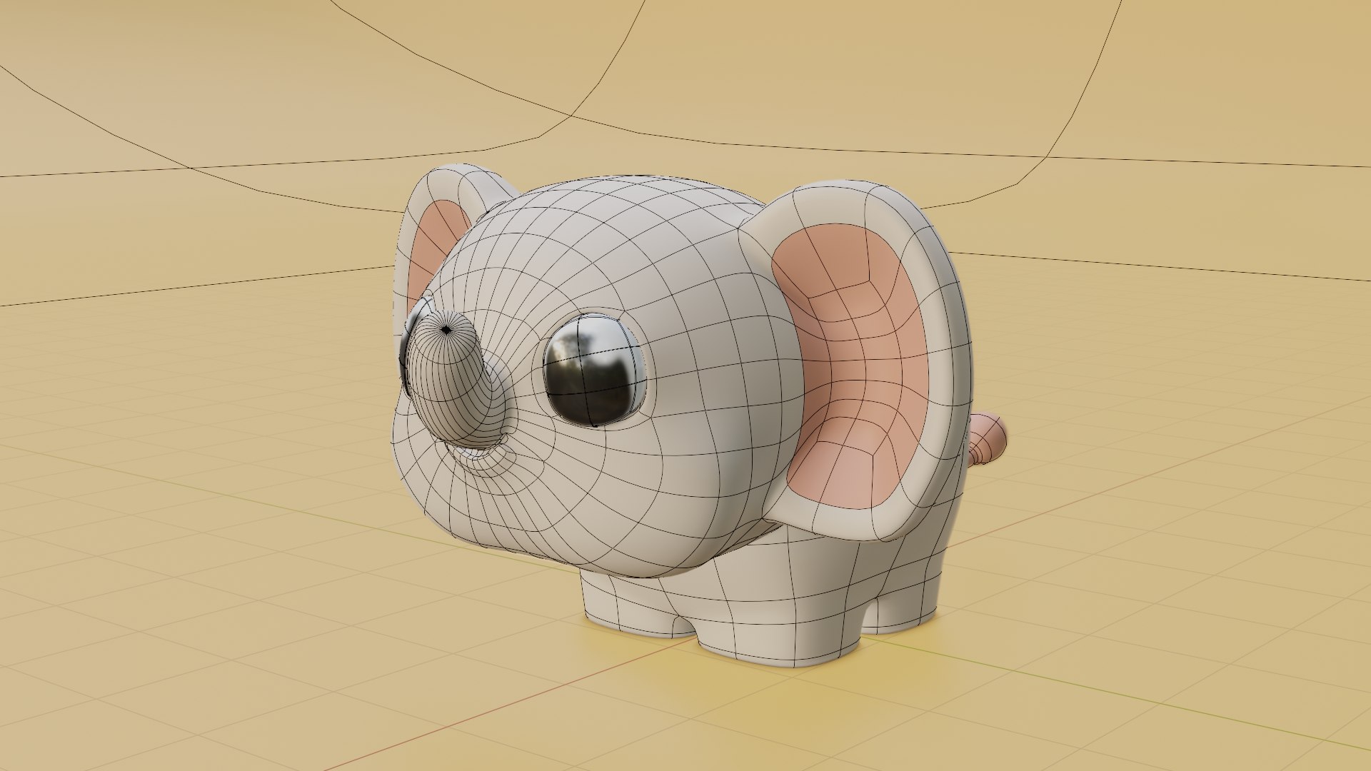 Cute Elephant Low-poly 3D model - TurboSquid 2141513