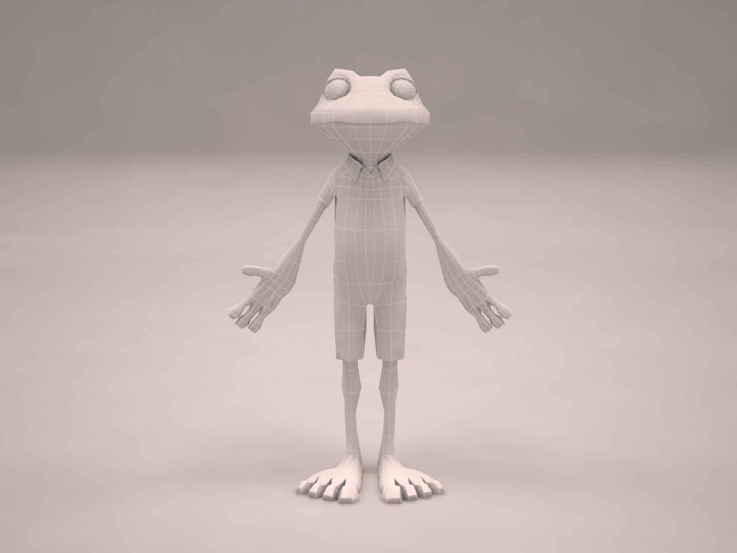 3d cartoon character rig model