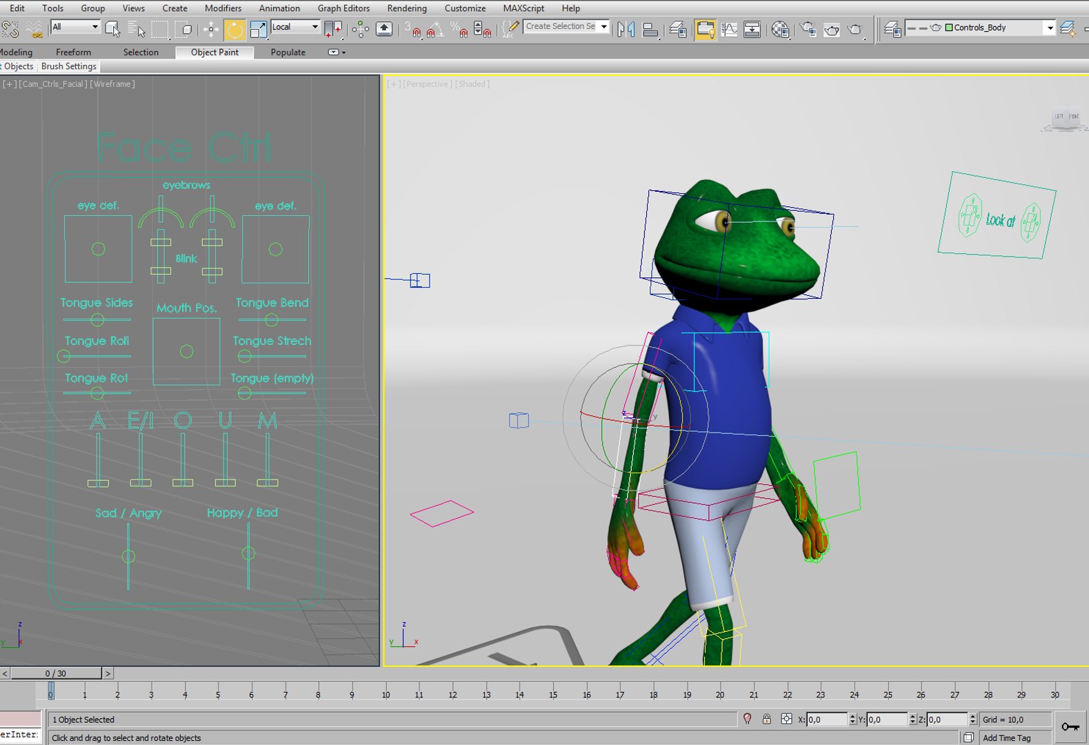 3d cartoon character rig model