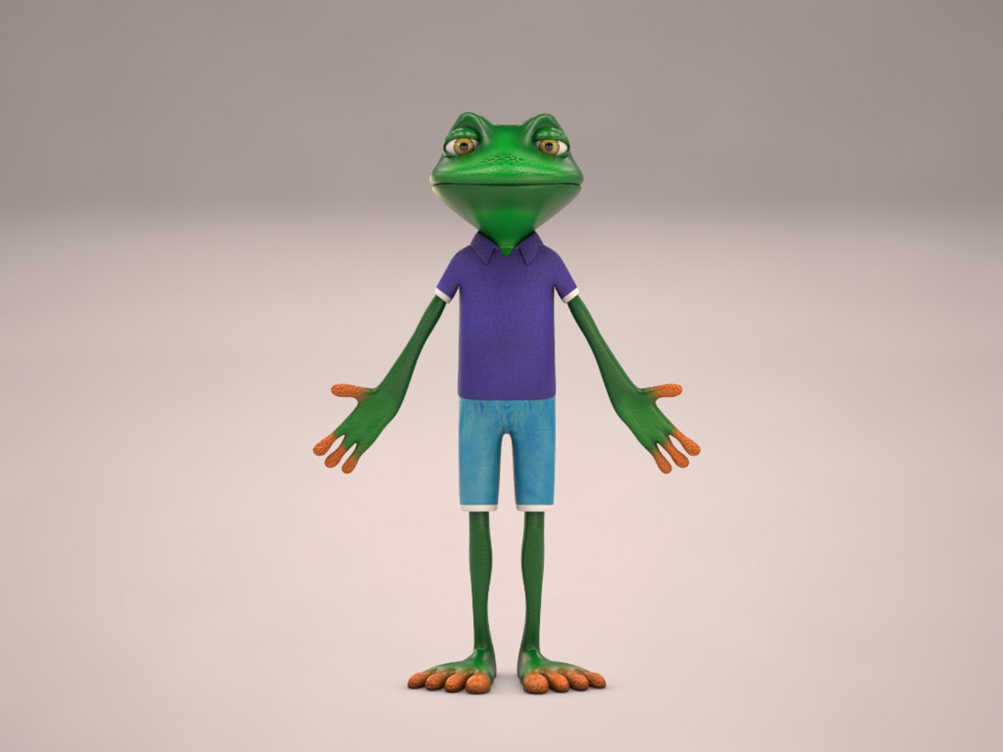 3d cartoon character rig model