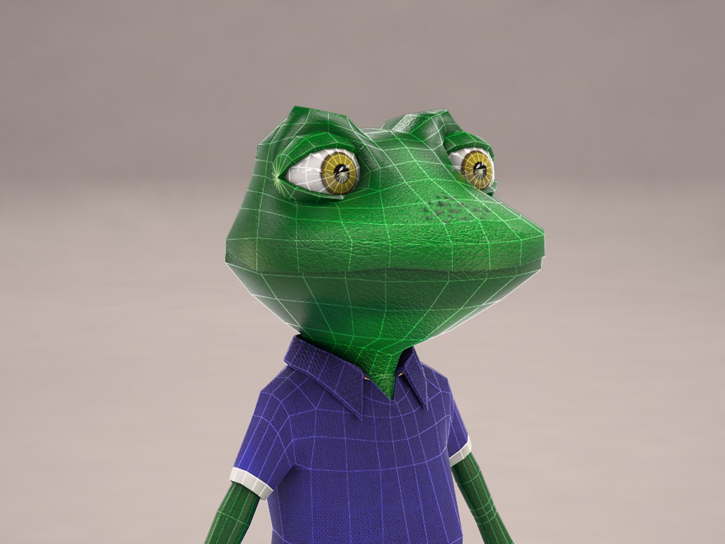 3d cartoon character rig model