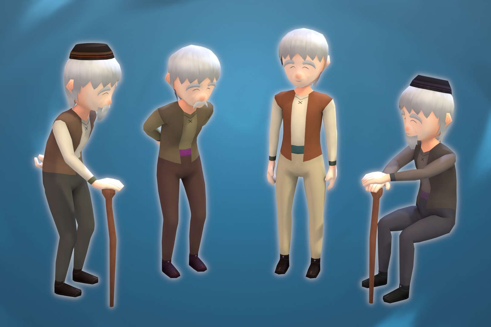 3D Stylized NPC - Peasant Elder Halden - TurboSquid 2097656