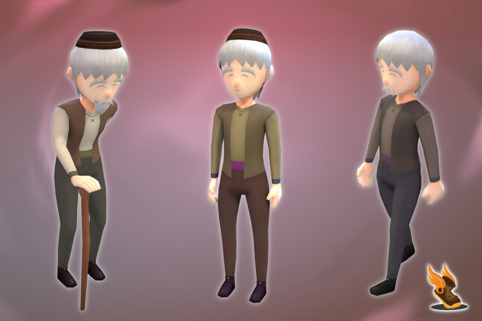 3D Stylized NPC - Peasant Elder Halden - TurboSquid 2097656