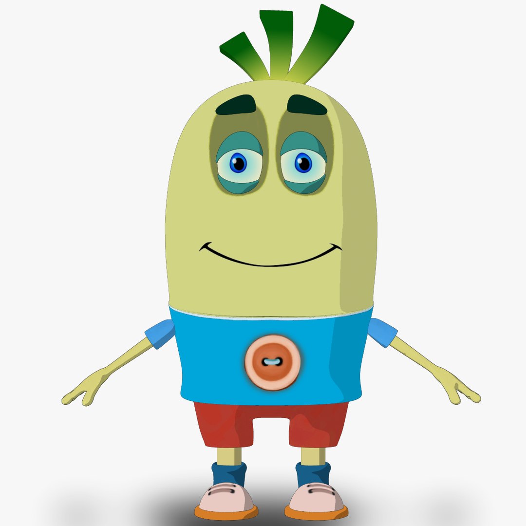 3d low-poly non rigged bean model