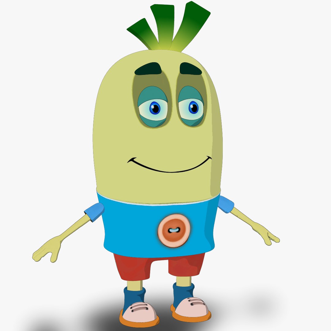 3d low-poly non rigged bean model