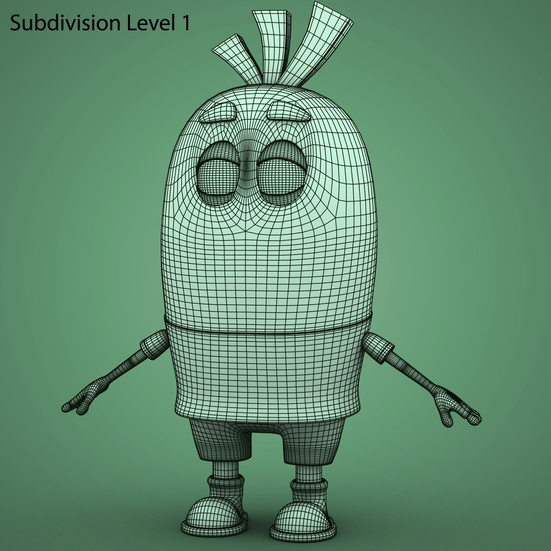 3d low-poly non rigged bean model