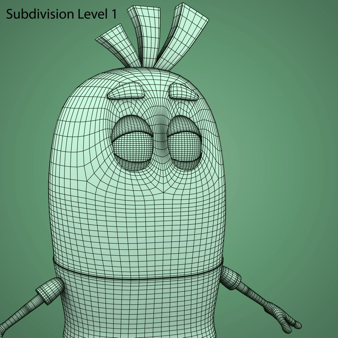 3d low-poly non rigged bean model