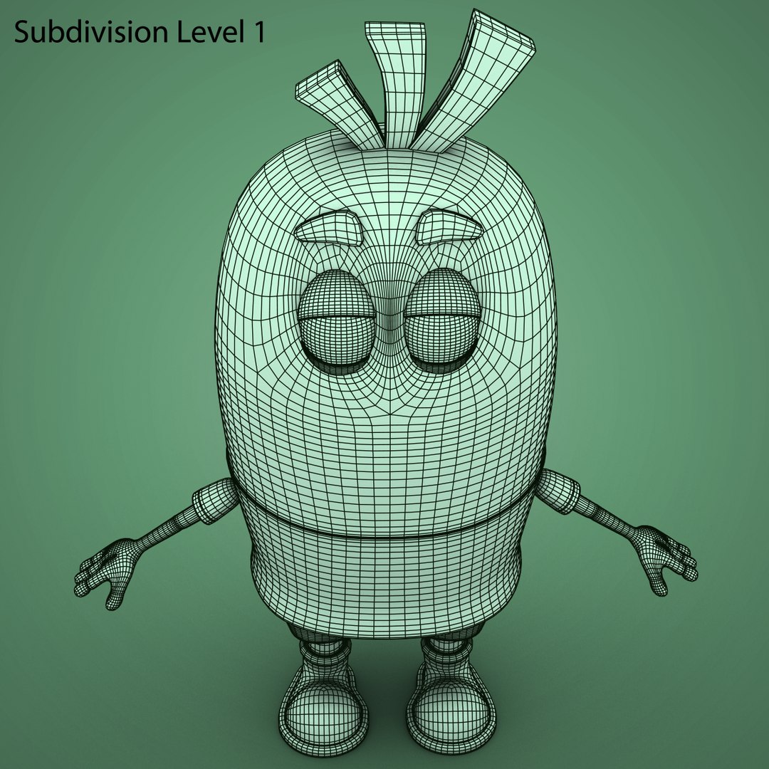 3d low-poly non rigged bean model