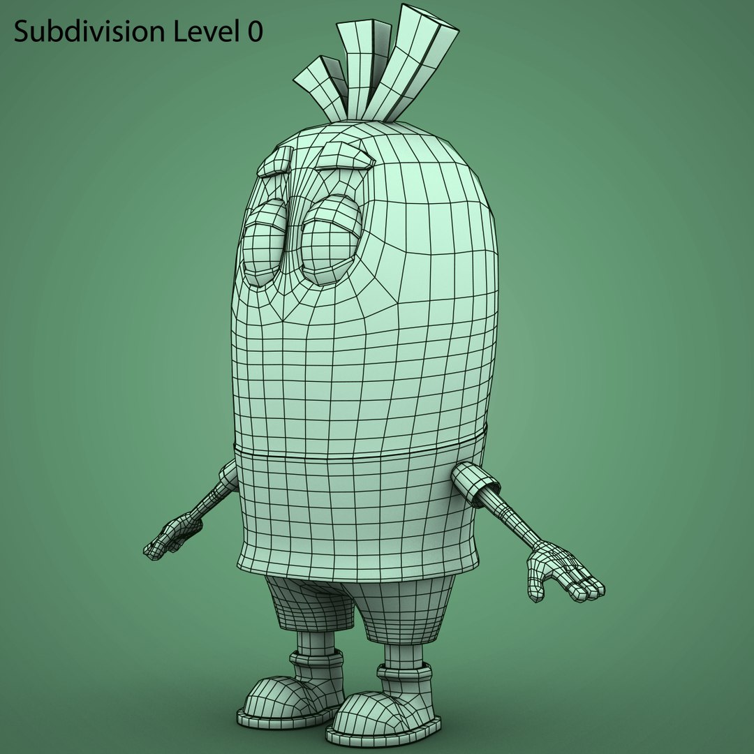 3d low-poly non rigged bean model